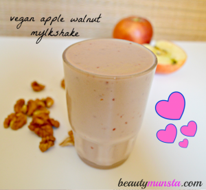 Healthy Vegan Apple Banana Walnut Milkshake - beautymunsta - free ...