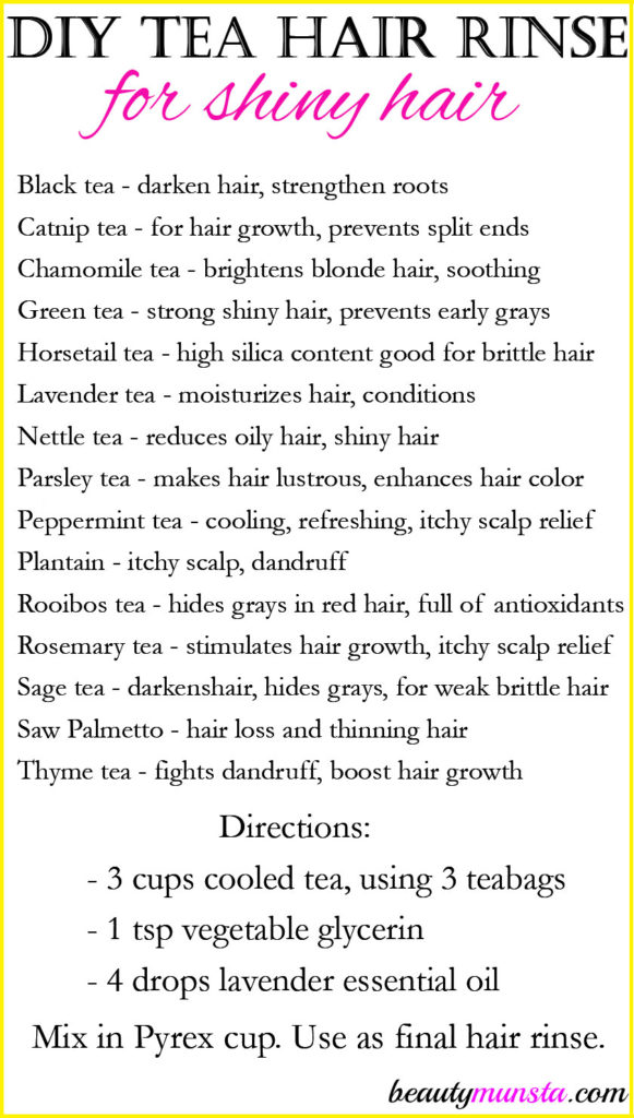 DIY Tea Hair Rinse for Shiny Hair - beautymunsta - free natural beauty ...